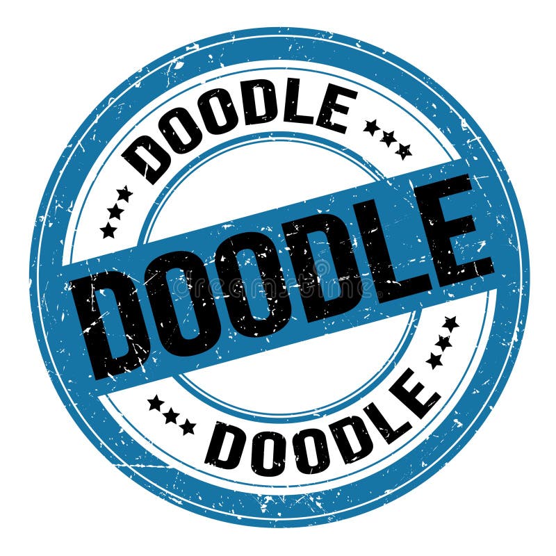 DOODLE Text Written on Blue-black Round Stamp Sign Stock Illustration ...