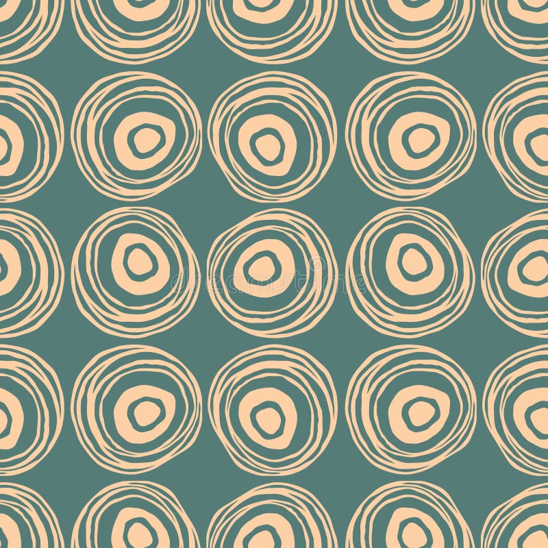 Doodle Texture with Scribble Circles. Dark Abstract Seamless Pattern ...