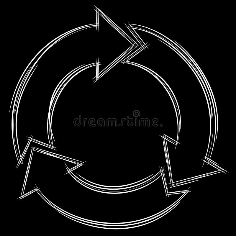 Doodle of Three Circular Arrows Stock Vector - Illustration of element ...