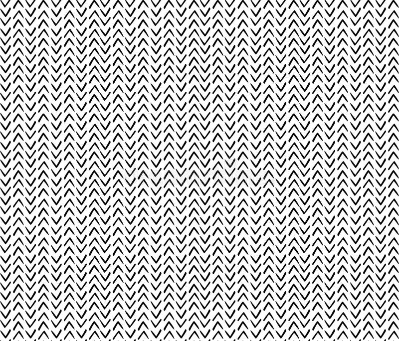 Doodle Tick Seamless Pattern. Black Smooth Rows of Ticks on White ...