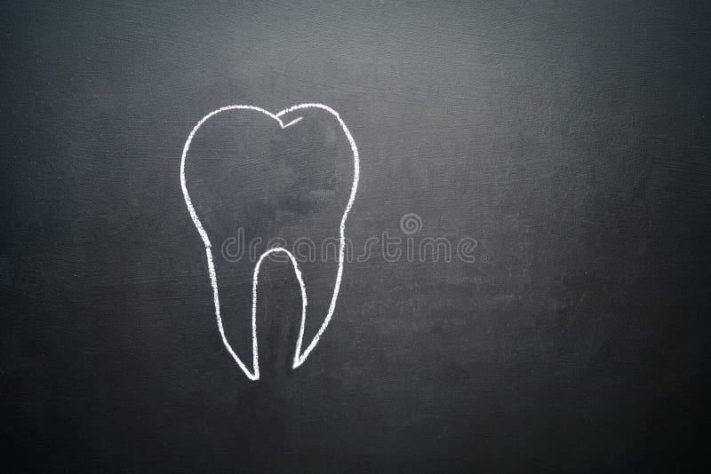Doodle Tooth with Smile Drawing on Blackboard Stock Image - Image of ...