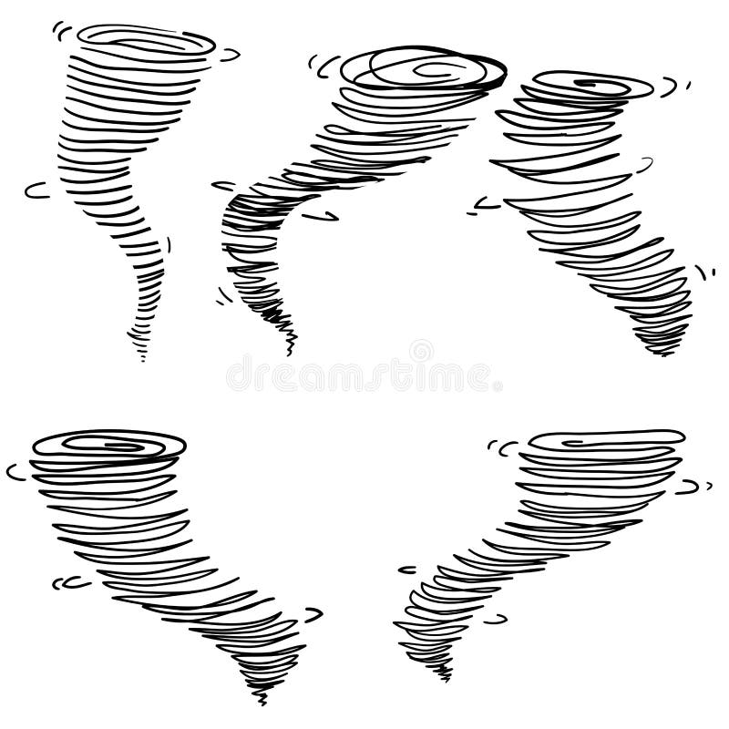 Doodle Tornado Illustration Vector Isolated on White Stock Vector ...