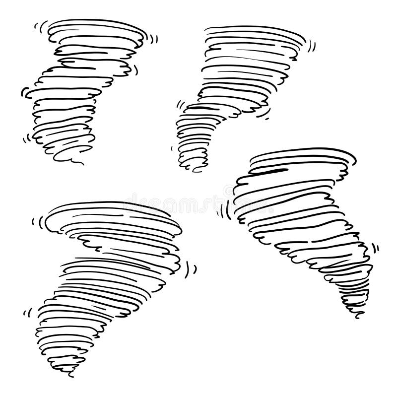 Doodle Tornado Illustration Vector Isolated on White Stock Vector ...