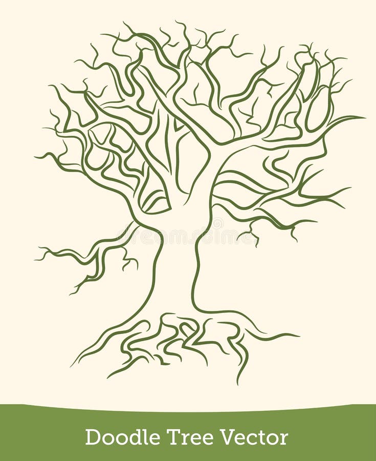 Doodle Tree Isolated on White Background. Vector Stock Vector ...