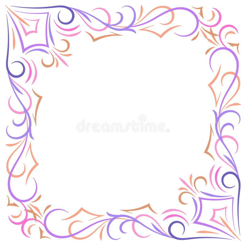 Doodle Vector Abstract Corner Frame Stock Vector - Illustration of ...