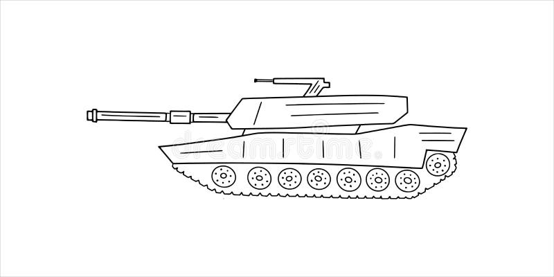 Doodle Vector Icon of Abrams Tank Stock Vector - Illustration of ...