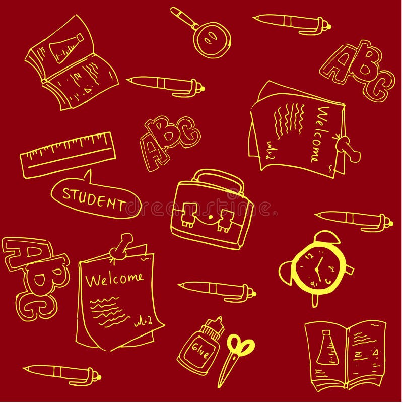 Doodle Vector School Red Backgrounds Stock Illustrations – 95 Doodle ...