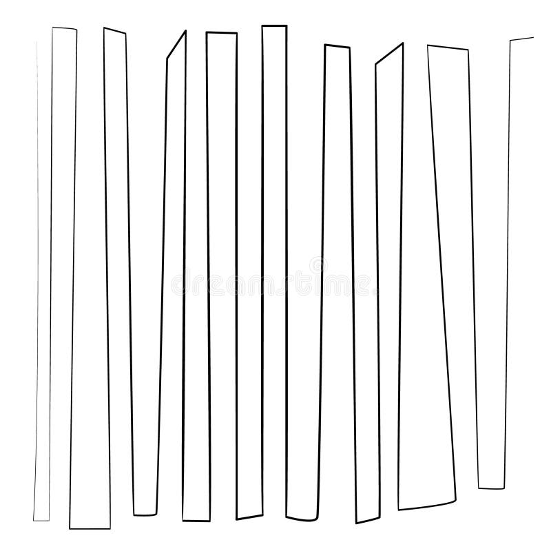 Doodle Vertical Stripes, Continuous Hand Line. Sketchy Monochrome ...