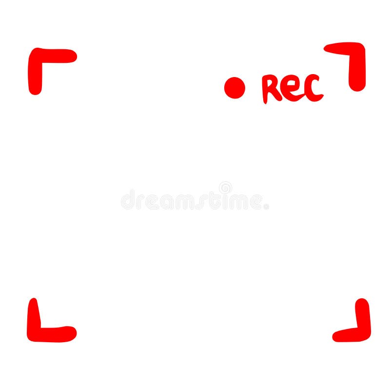 Hand Drawn Sketch Style Camera Rec Interface Viewfinder Stock Vector ...