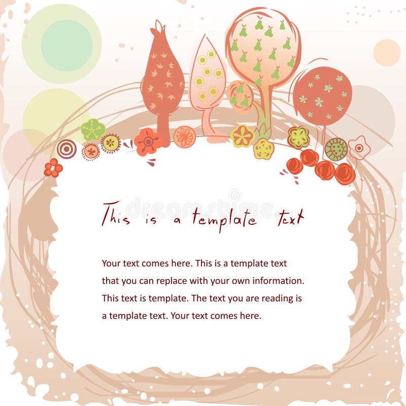 Doodle Vintage Frame with Garden Stock Vector - Illustration of flower ...