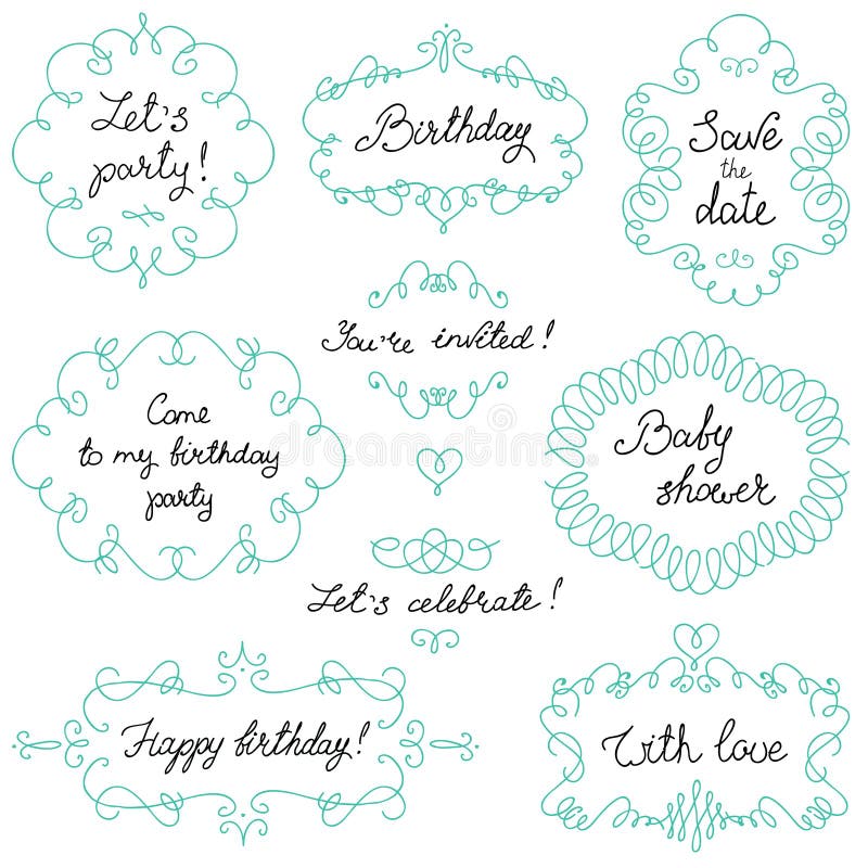 Hand Drawn Vintage Photo Frame Doodle Set Stock Vector - Illustration ...