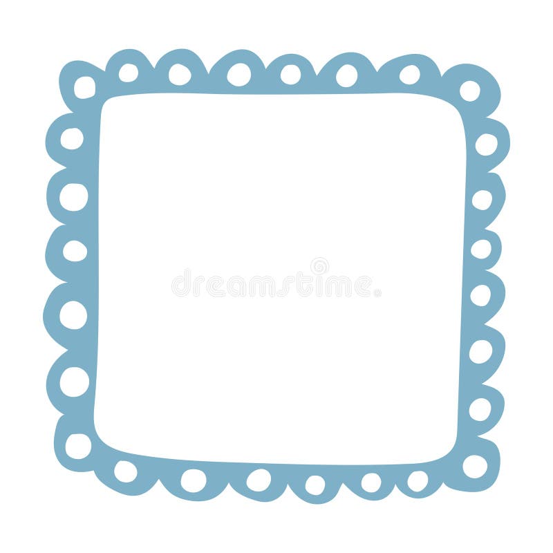 Doodle Wave Curve Edge Frame Stock Illustration - Illustration of kids ...
