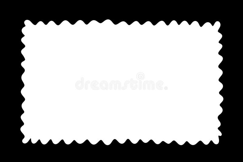 Doodle Wavy Curve Edge Frame. Hand Drawn Wave Rectangle Borders. Brush ...