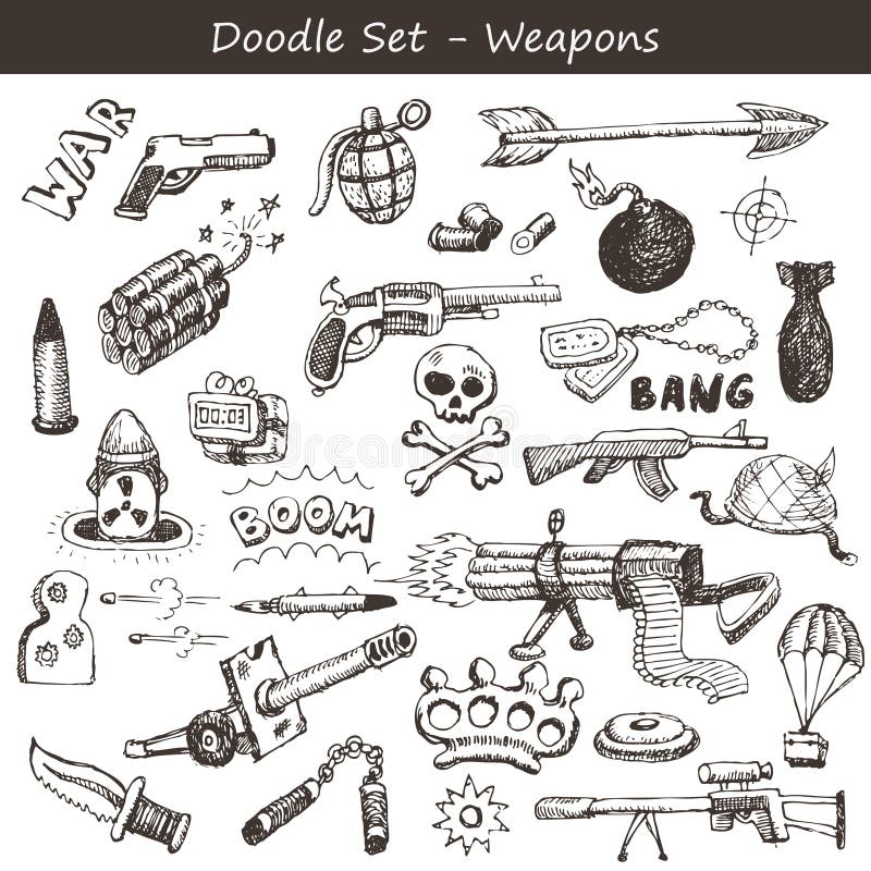 Doodle weapons stock vector. Illustration of collection - 31962429 Doodle weapons stock vector. Illustration of collection - 31962429