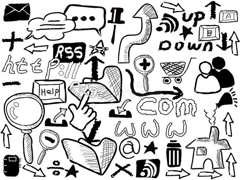 Doodle Web Icon Computer Design Elements Stock Illustrations – 1,580 Doodle Web Icon Computer ...