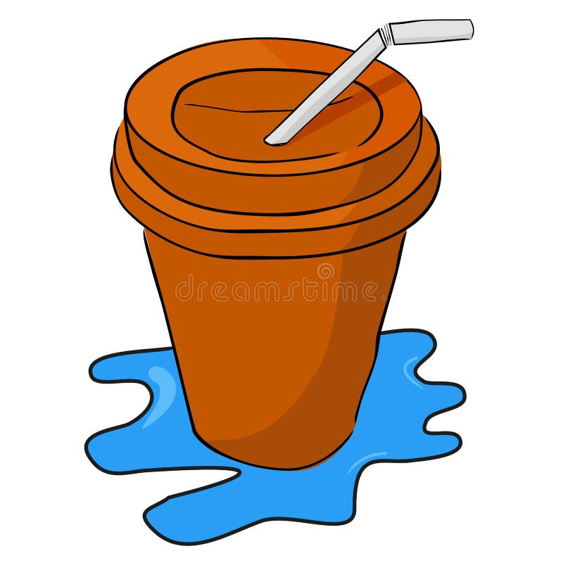 Doodle White Plastic Glass stock vector. Illustration of drink - 105787161