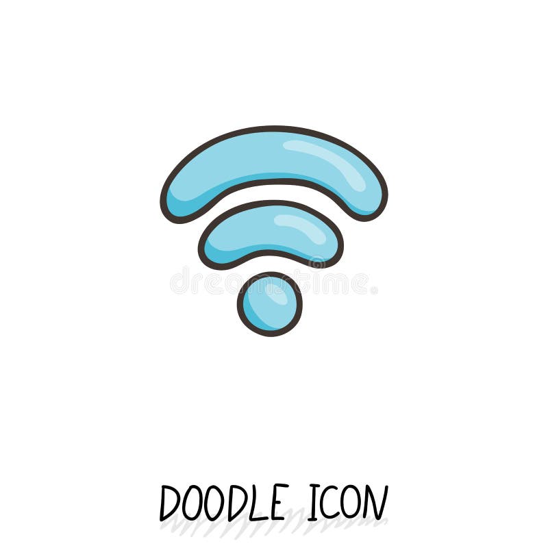 Doodle Wifi Icon. Vector Internet and Connection Symbol Stock Vector ...
