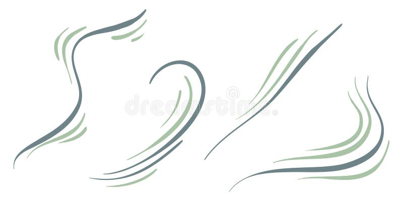 Doodle Wind Blow, Gust Design Isolated on White Background Stock Vector ...