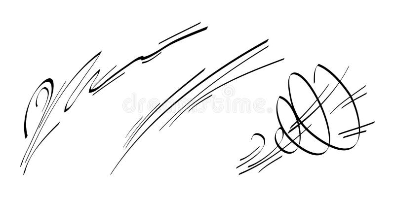 Doodle Wind Blow, Gust Design Isolated on White Background Stock Vector ...