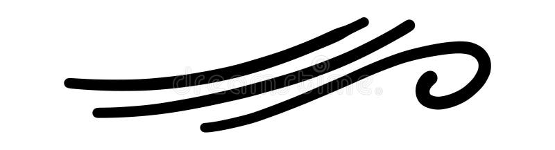 Doodle Wind Lines. Air Sketch. Cartoon Hand Drawn Windmill Stock Vector ...