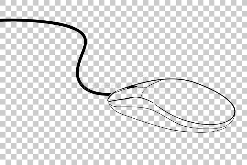 Doodle of Wired Computer Mouse, at Transparent Effect Background Stock ...
