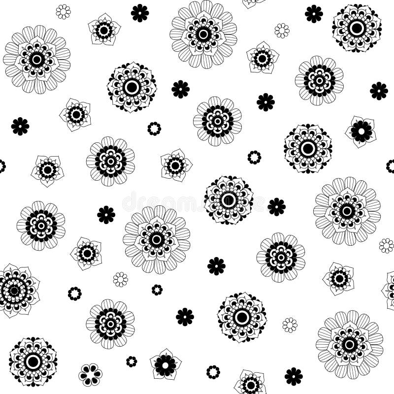 Doodle Art Flowers Chrysanthemum. Zentangle Floral Pattern Stock Vector ...