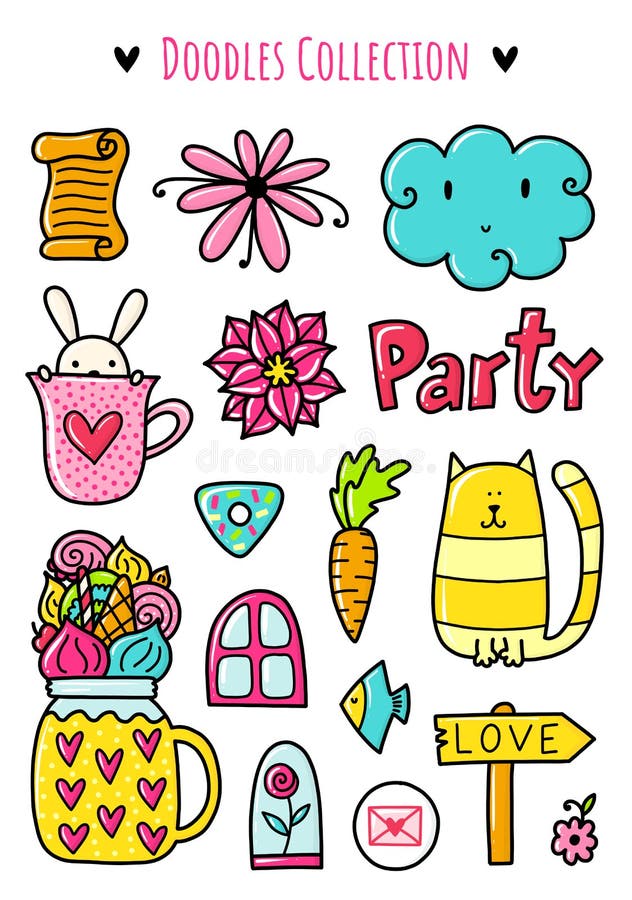Vector doodle elements stock vector. Illustration of collection - 117301584