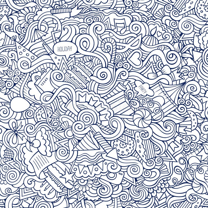 Doodles Hand Drawn Holiday Seamless Pattern Stock Vector - Illustration ... Doodles Hand Drawn Holiday Seamless Pattern Stock Vector - Illustration ...