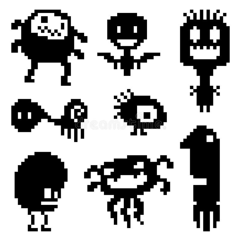 Pixel virus image 8 bit stock illustration. Illustration of ...