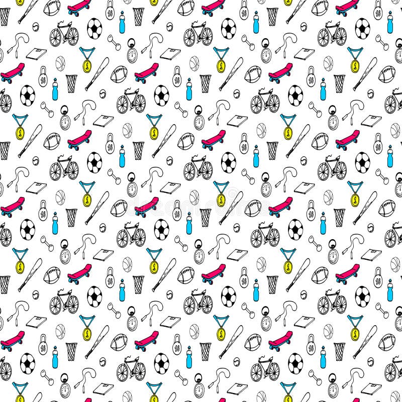 Doodles Seamless Pattern Vector Stock Vector - Illustration of doodle ...