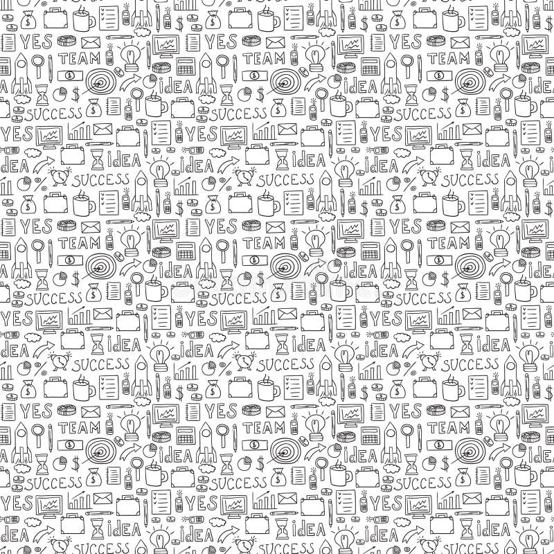 Doodles Seamless Pattern Vector Set. Stock Vector - Illustration of ...