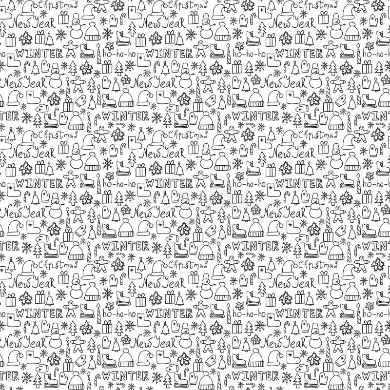 Doodles Seamless Pattern Vector Set. Stock Vector - Illustration of ...