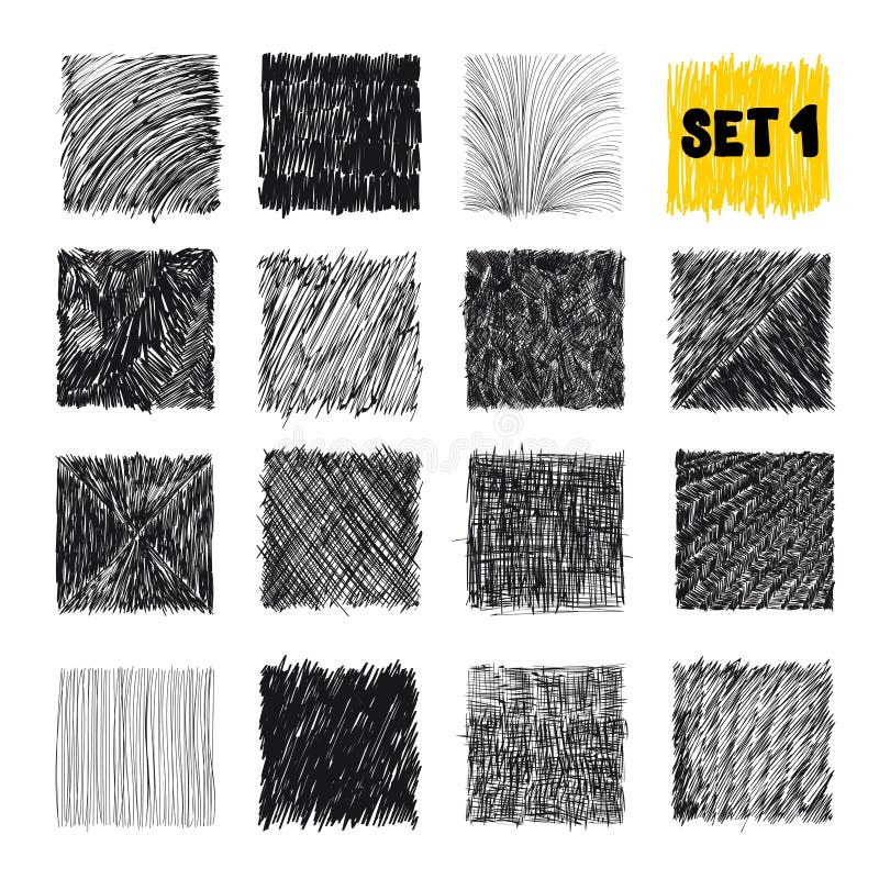 Doodles Set. Scribble Collection. Ink Sketches. Scrawl Elements ...