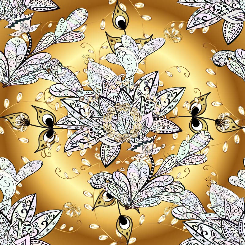 Doodles Yellow and Neutral on Colors Stock Illustration - Illustration ...