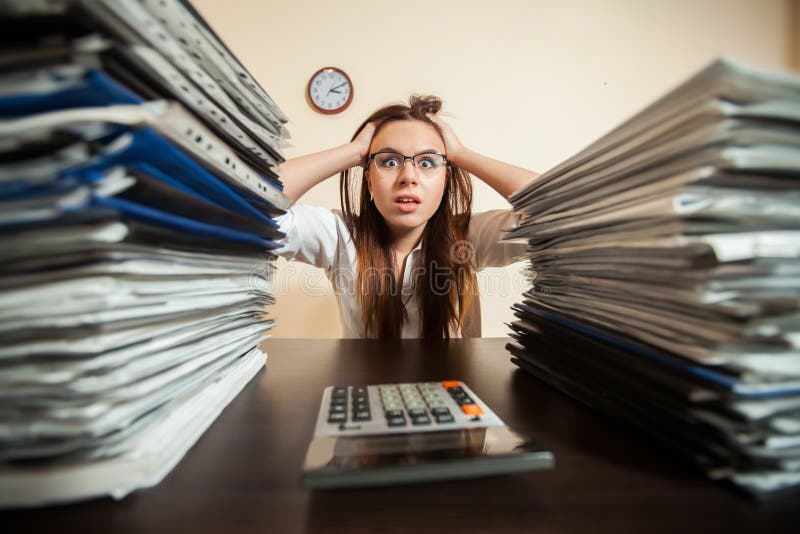 Woman stressed at work stock photo. Image of woman, file - 13641062