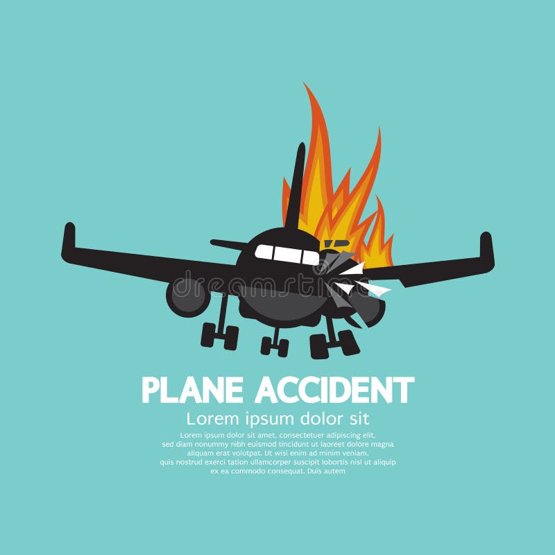 Doomed Plane Accident on Fire Stock Vector - Illustration of graphic ...