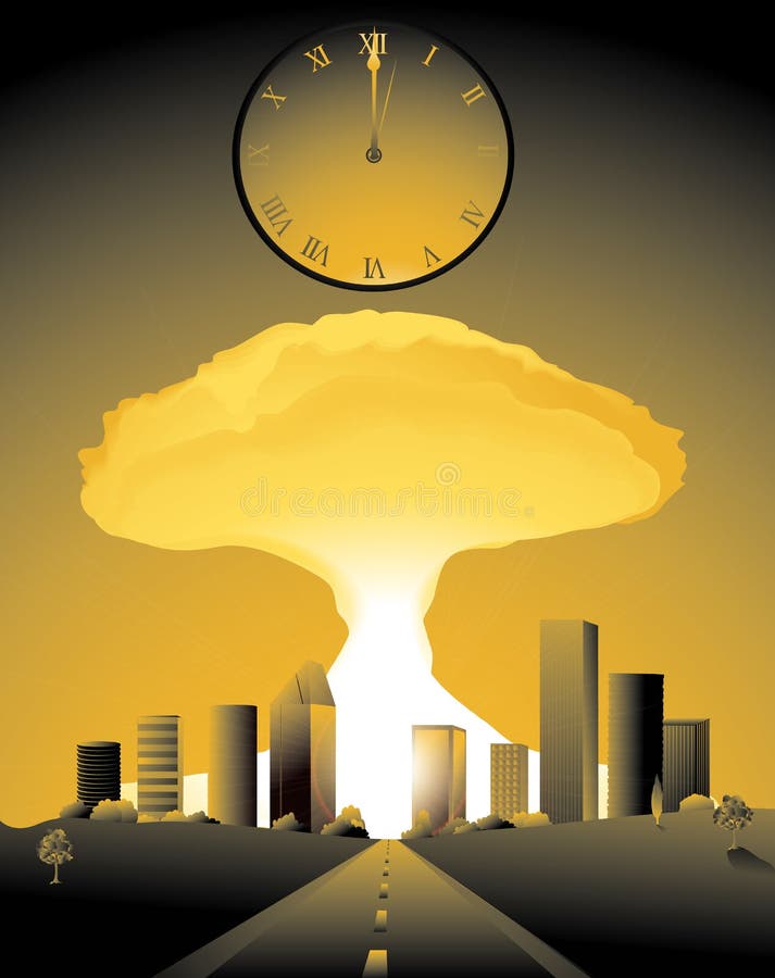 Doomsday clock stock vector. Illustration of dangerous - 12598389