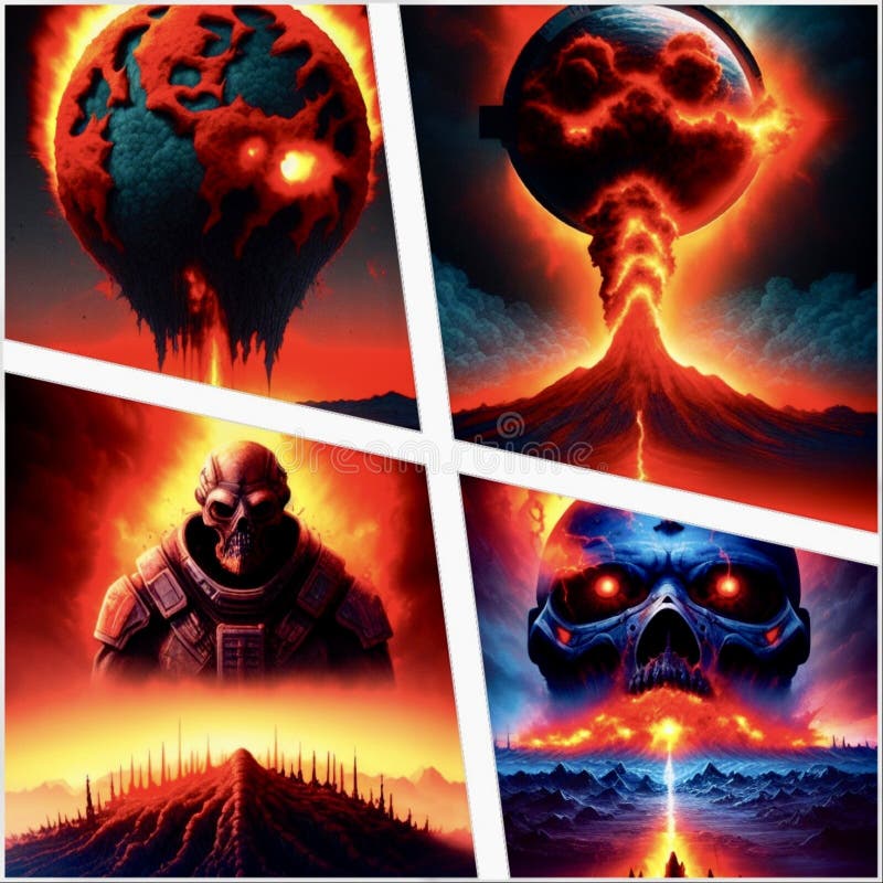 Doomsday Apocalypse on Earth Stock Illustration - Illustration of ...