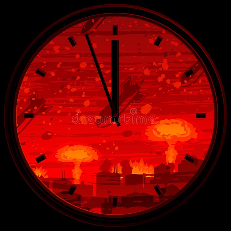 Doomsday clock stock vector. Illustration of dangerous - 12598389