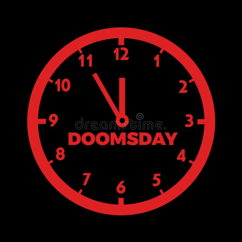 Doomsday clock stock vector. Illustration of dangerous - 12598389