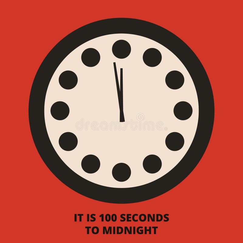 Doomsday Clock in Flat Style. Vector Illustration Stock Vector ...
