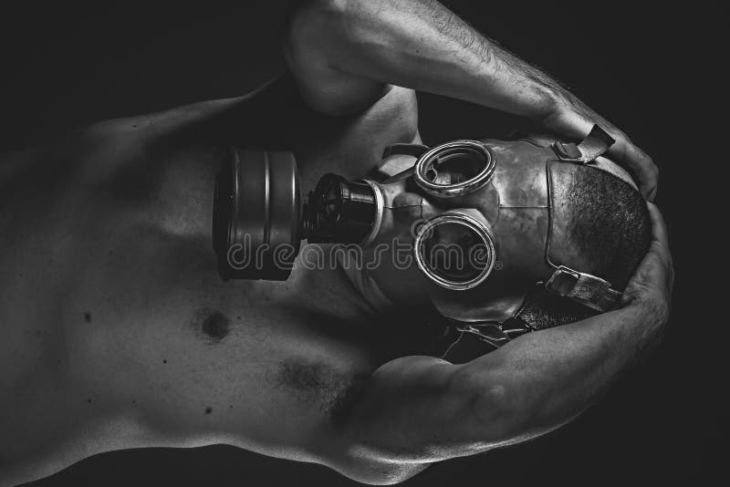 Toxic Man Gas Mask Smoke Artistic Background Stock Photos - Free ...