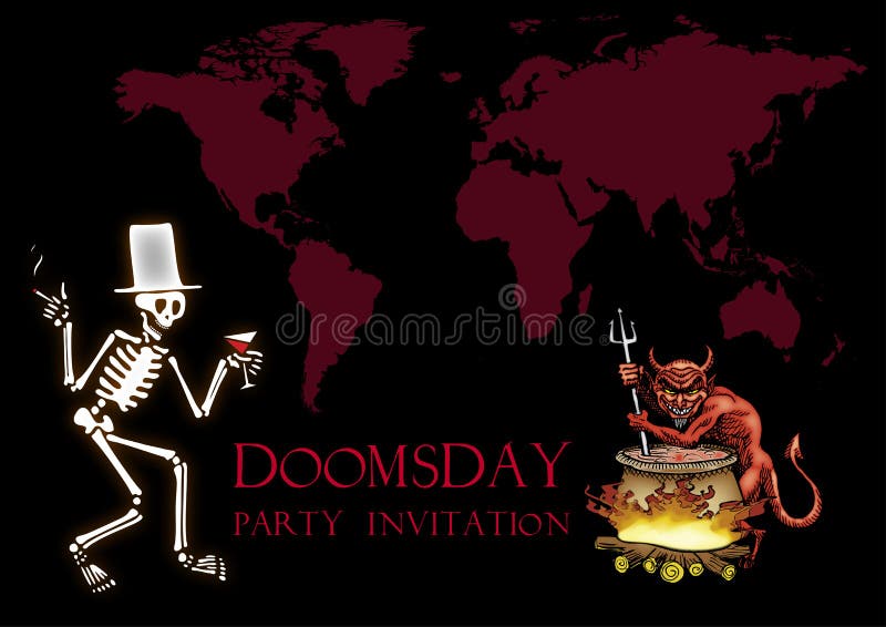 Doomsday party invitation stock illustration. Illustration of party ...