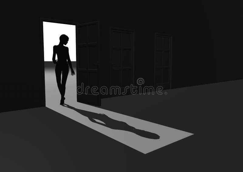 Hacker in the Dark Behind a Backdoor Stock Illustration - Illustration ...