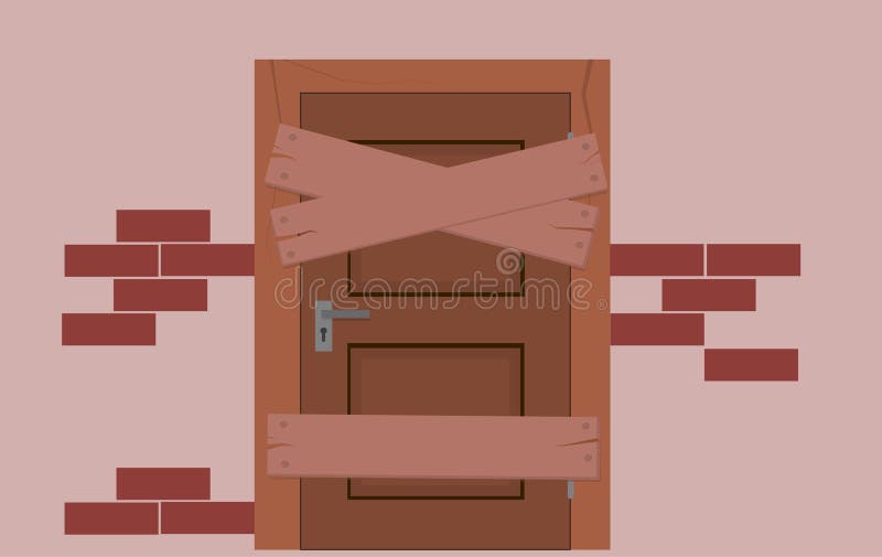 Boarded Up Door Cartoon