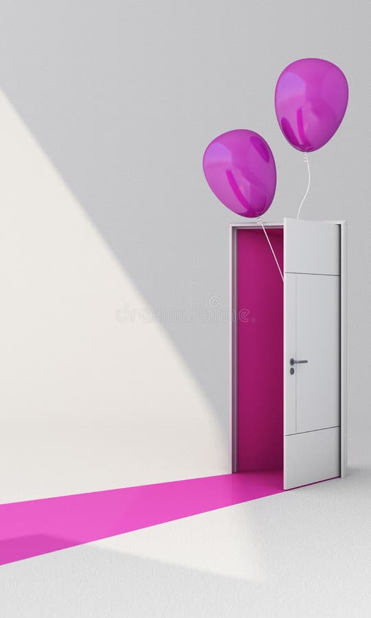 Door with Abstract Background 3d Render Stock Illustration ...