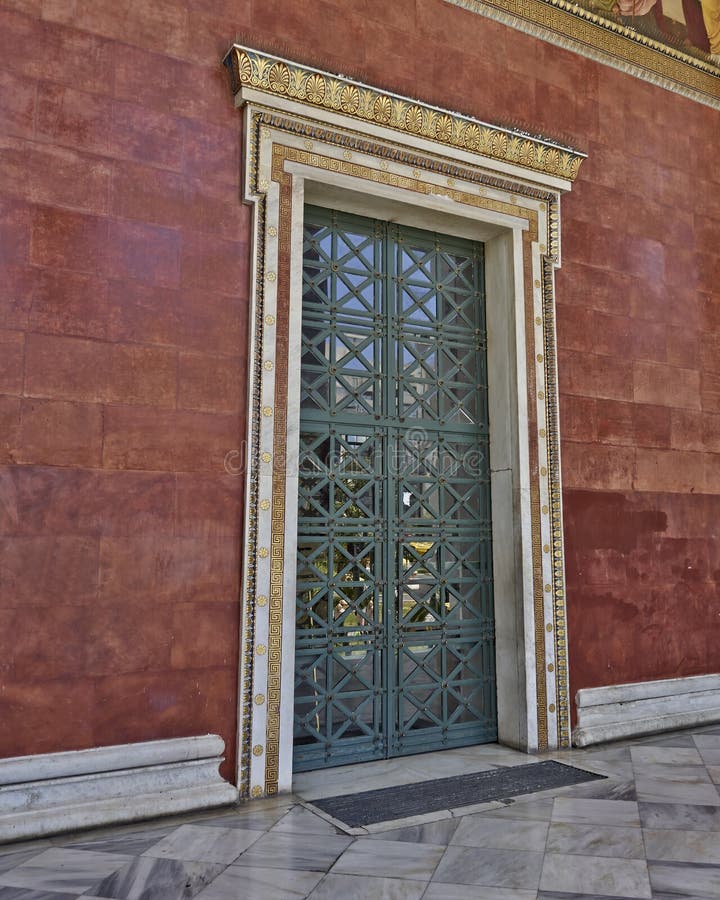 Door of the Academy of Athens, Greece Stock Photo - Image of classic ...