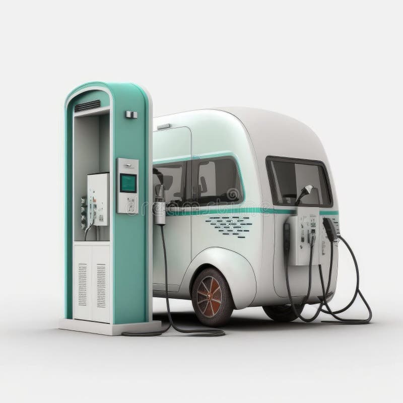 Door Ai Gegenereerde Beelden Van Elektrische Laadstations Met Auto