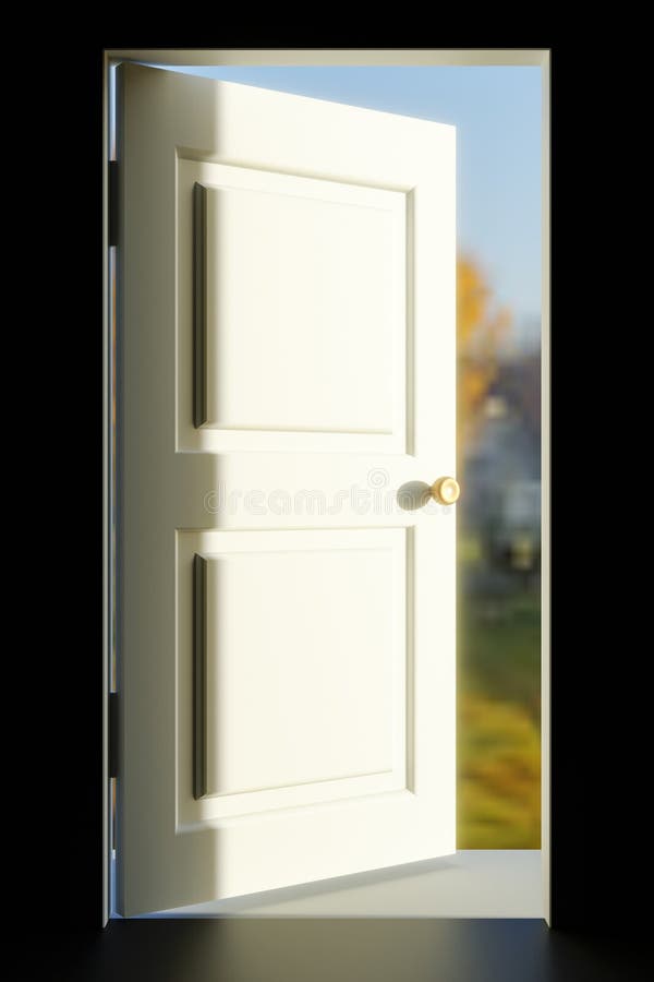 The door is ajar stock illustration. Illustration of concept - 313918435