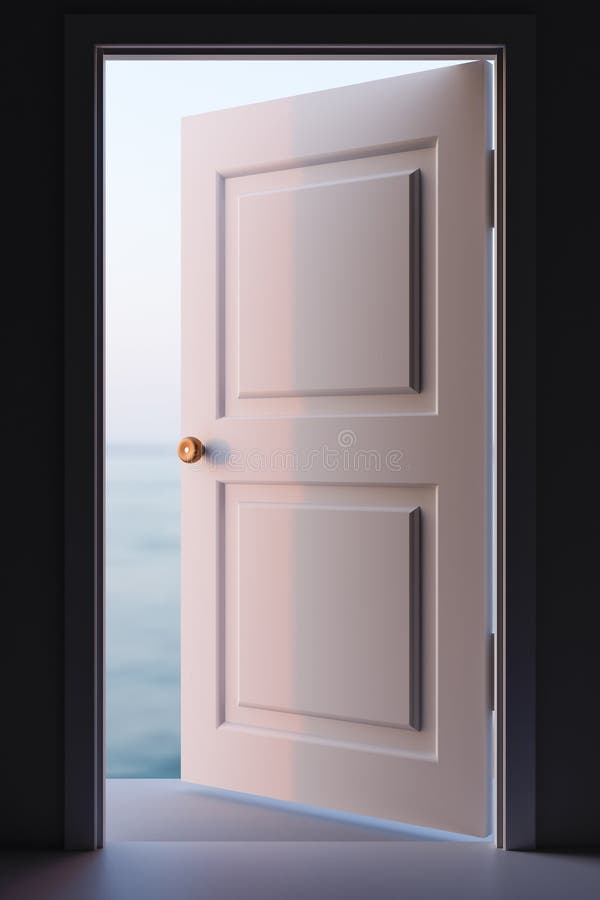 The door is ajar stock illustration. Illustration of door - 313918443